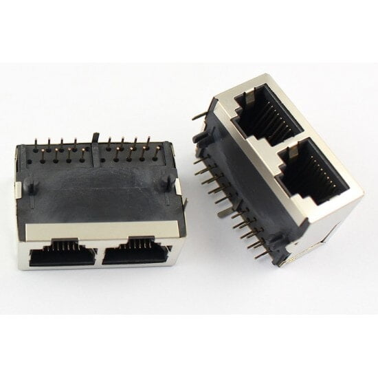 Dual Port RJ45 Female Connector – High-Quality LAN Interface