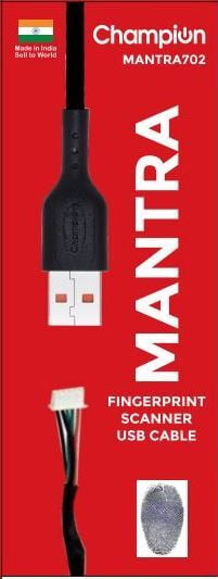 Champion Mantra USB Cable for Fingerprint Scanner Biometric (Black)