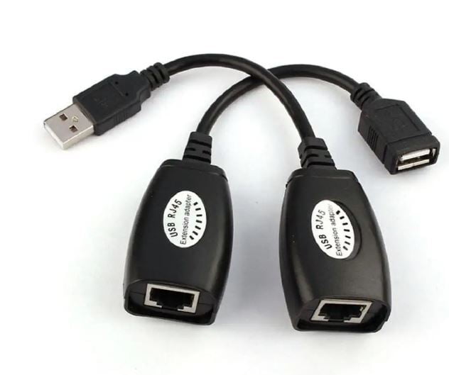 USB RJ45 Extension Adapter – Extend USB Up to 150FT (Black)