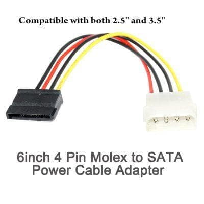 4 Pin Molex to SATA Power Adapter for Hard Disk Drive