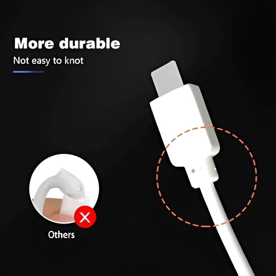 3 in 1 White Data Cable for Power Bank, Charger & Phone