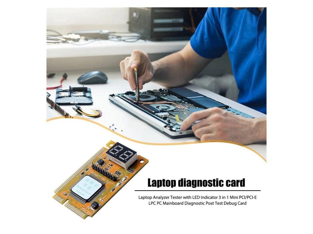 3-in-1 Mini PCI/PCI-E/LPC Diagnostic Card – PC Debug Tool