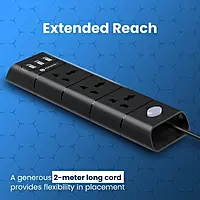 Portronics Power Plate II Extension Board – 1500W, 3 USB Ports