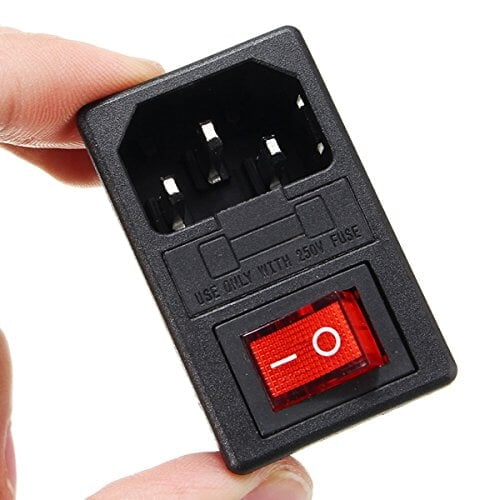 3-Pin AC Power Socket with Switch & Fuse – Secure Connection