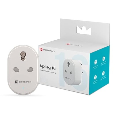 Portronics Splug 16 Wifi 16A Smart Plug for AC, Geyser, TVs