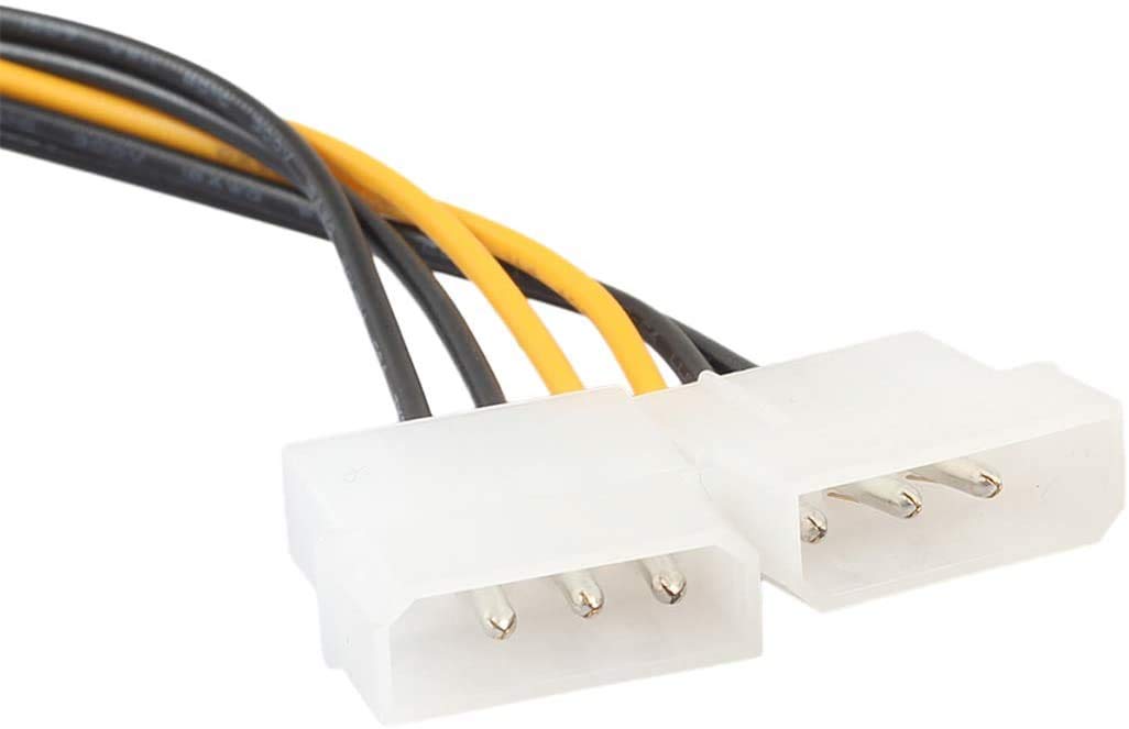 2 SMPS Male to 6 Pin Female Cable - Secure Power Splitter