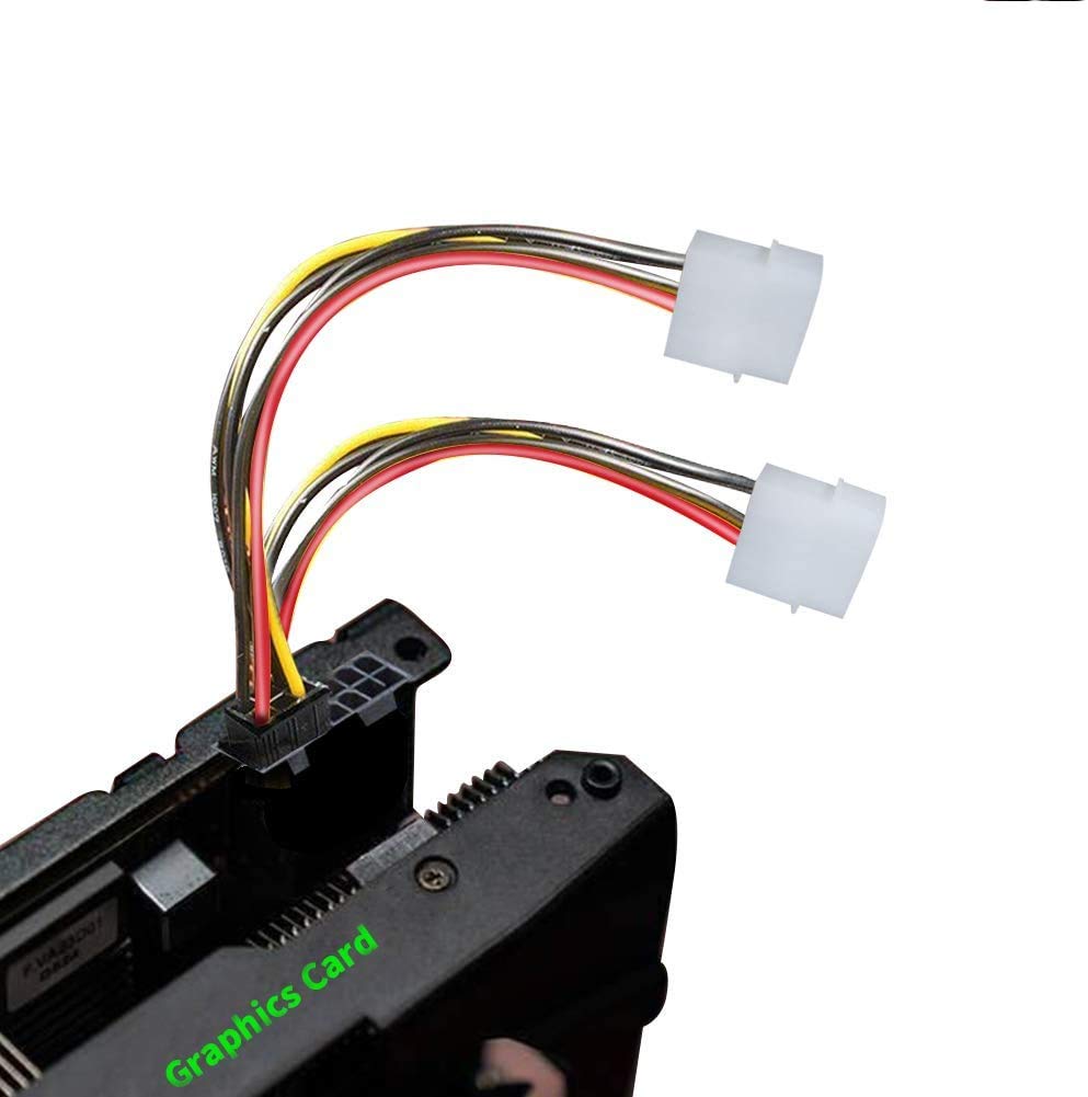 2 SMPS Male to 6 Pin Female Cable - Secure Power Splitter