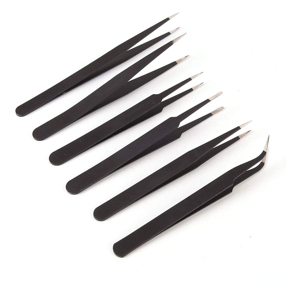 6-Piece Anti-Static Tweezer Set for Electronics & Crafting