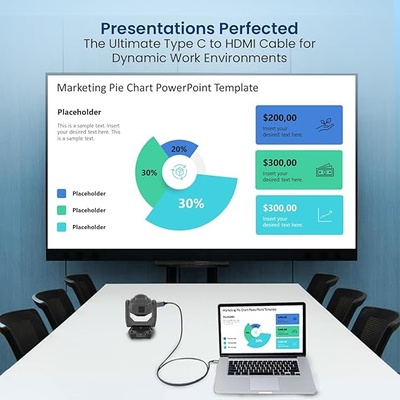 Portronics Konnect Vision C 4K HDMI Cable – 1.8M, Type C