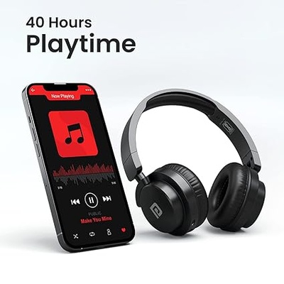 Portronics Muffs M2 Bluetooth Headphones with 40 Hrs Playtime