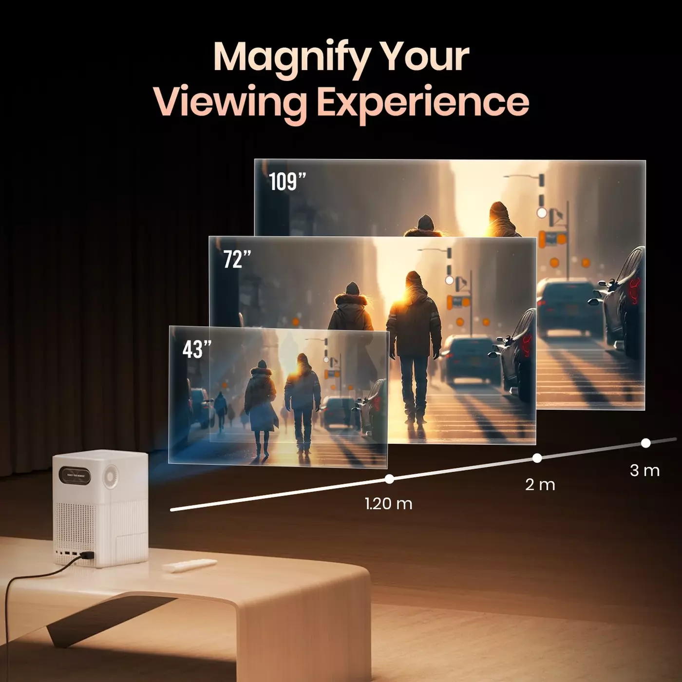 Portronics Beem 500 Smart LED Projector | 1080P HD, 6700 lm