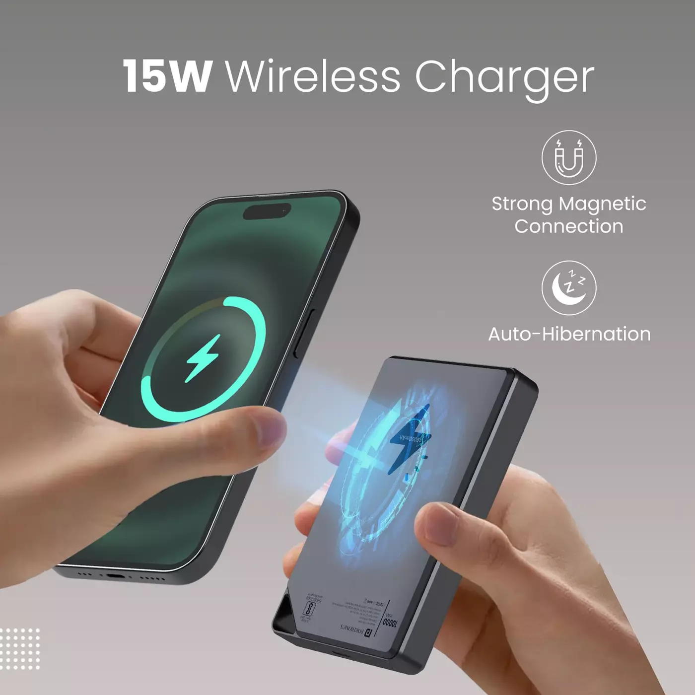 Portronics Boosty 10K 10000mAh Powerbank with 15W Wireless Charging