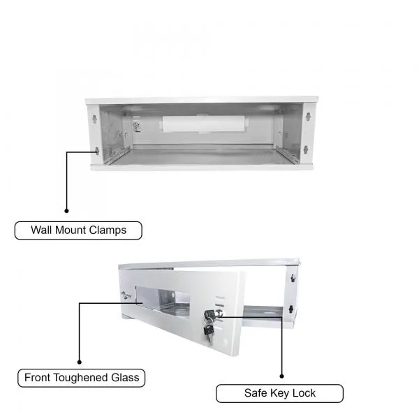 CCTV Foldable Wall Mount Rack – Metal DVR/NVR Cabinet with Lock & Glass ...