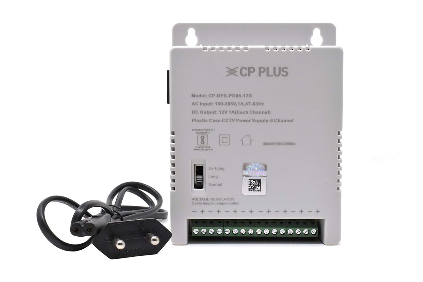 CP Plus 8CH 12V 10A Fiber SMPS – CP-DPS-PD08-12D for CCTV