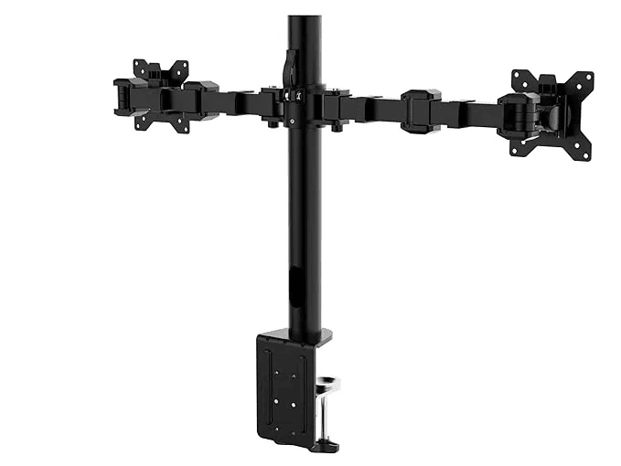 Dual Monitor LED Desk Stand with Adjustable Full Motion Arm
