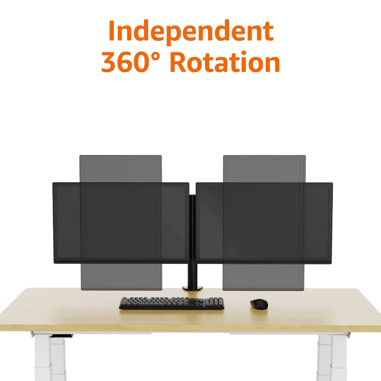 Dual Monitor LED Desk Stand with Adjustable Full Motion Arm