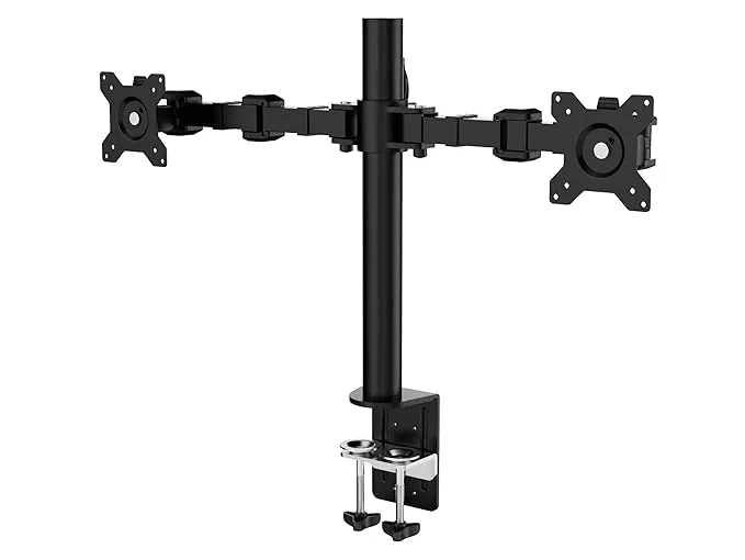 Dual Monitor LED Desk Stand with Adjustable Full Motion Arm