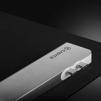 Dual USB-C Mini Docking Station with HDMI, USB, SD & Micro SD