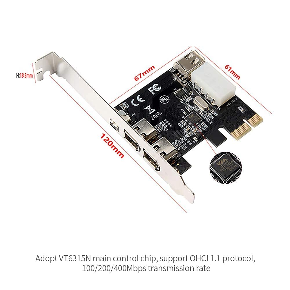 PCI Express Firewire Card – 4-Port IEEE 1394 PCIe Adapter