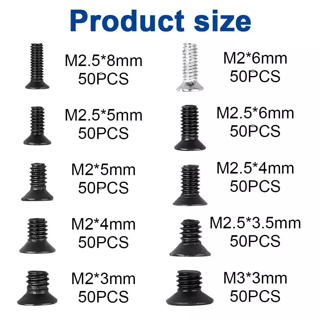 Laptop & Mobile Repairing Screw Kit – M2/M2.5/M3 Screws