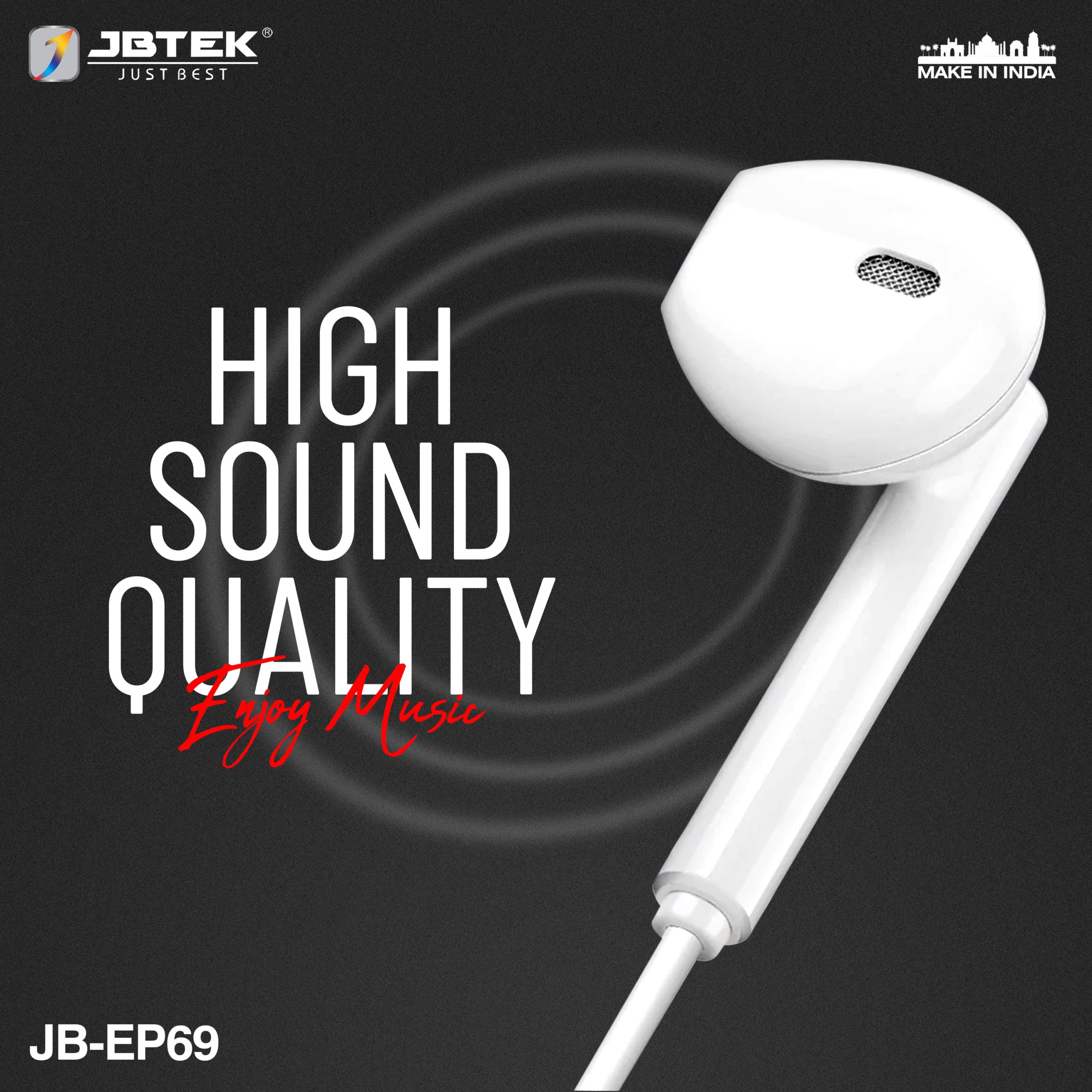 JB-EP69: 3.5mm Wired Earbuds | Hear Clearly Now!