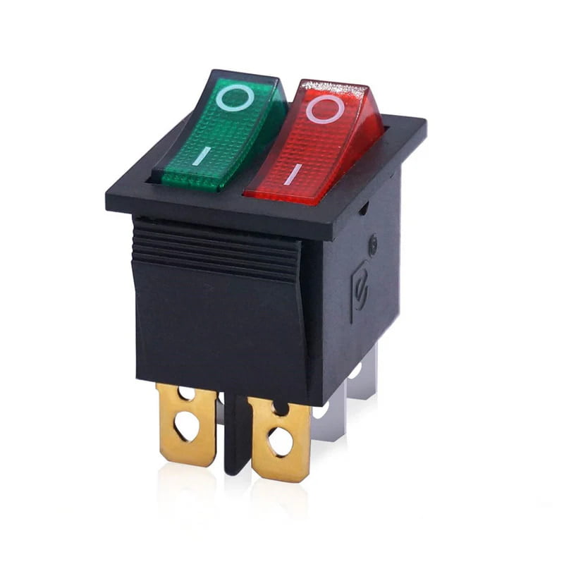 Buy Double Rocker Switch 6-Pin ON/OFF – Green & Red Light