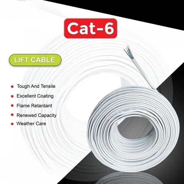 Buy Now: Durable Cat 6 & Flat CCTV Cable for Lifts - 90M Coil Pack