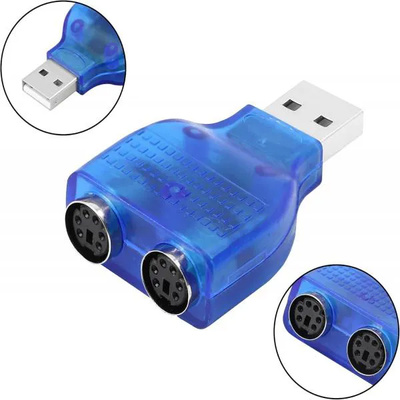 Upgrade Your Setup: USB to PS/2 Converter - Plug & Play, Shop Now!
