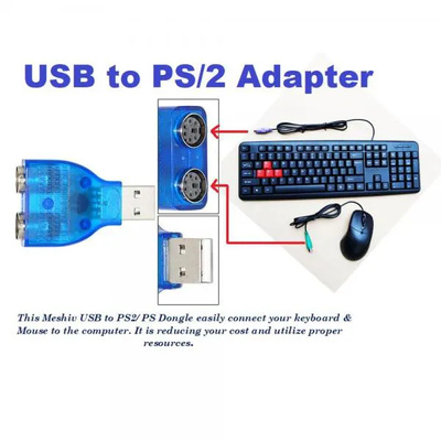 Upgrade Your Setup: USB to PS/2 Converter - Plug & Play, Shop Now!
