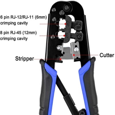 Dual Modular Crimping Tool – Cut, Strip & Crimp Cables Fast!