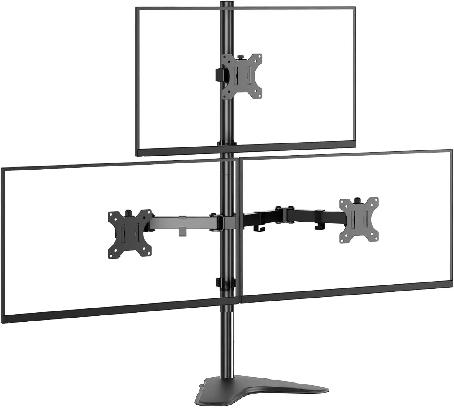 Triple Monitor Stand for 14" (35.56cm) to 30" (76.2cm), Adjustable Desk ...