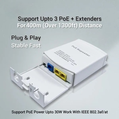 POE Extender POE Repeater| POE+ Extender with 100Mbps, Up to 30W ...