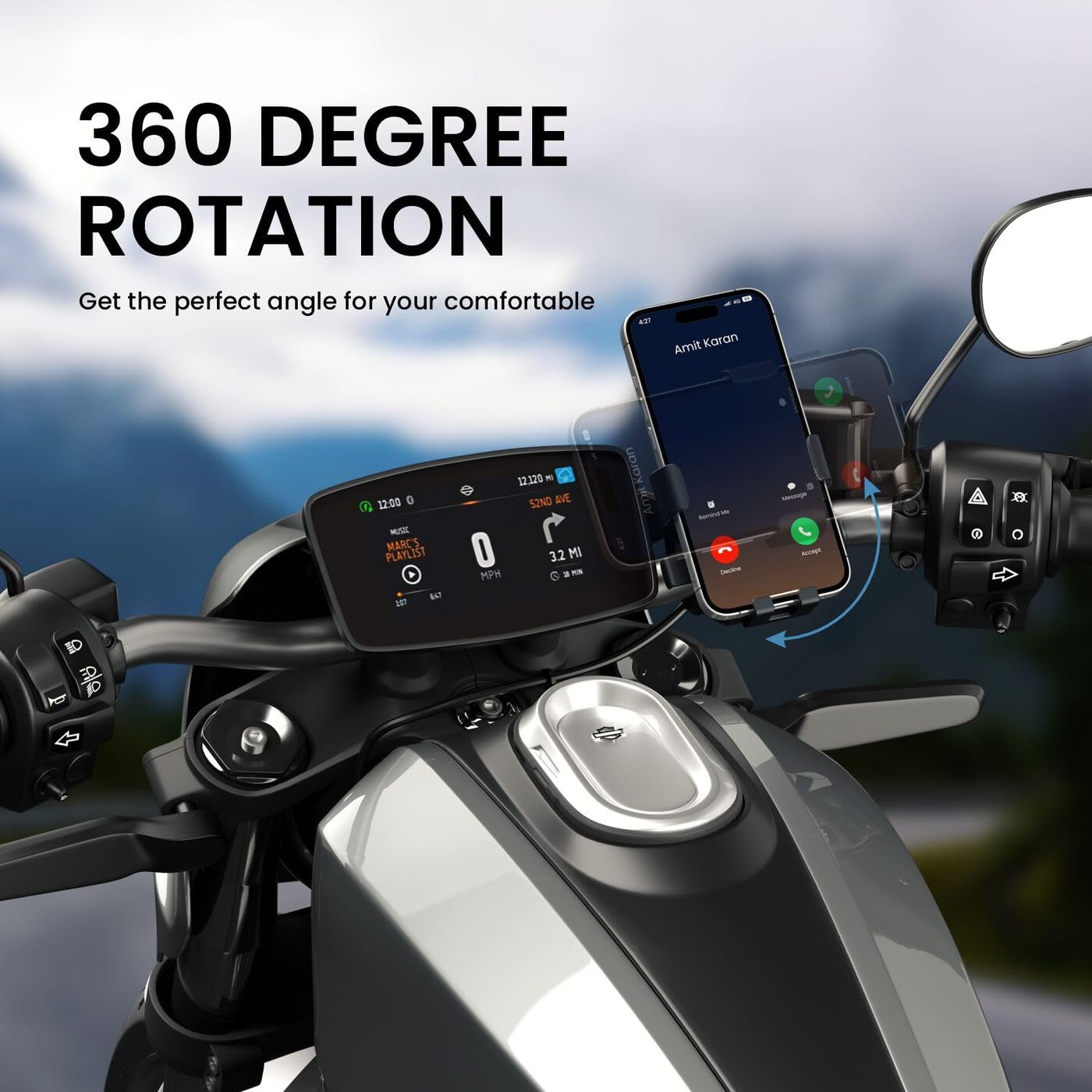 Portronics Mobike 4 Bike Phone Holder – 360° Rotation