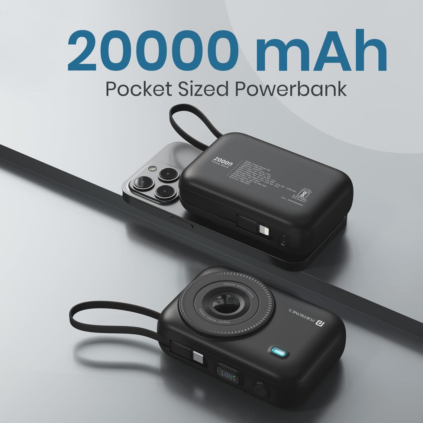 Buy Portronics Power Shutter 20000mAh Magnetic Powerbank
