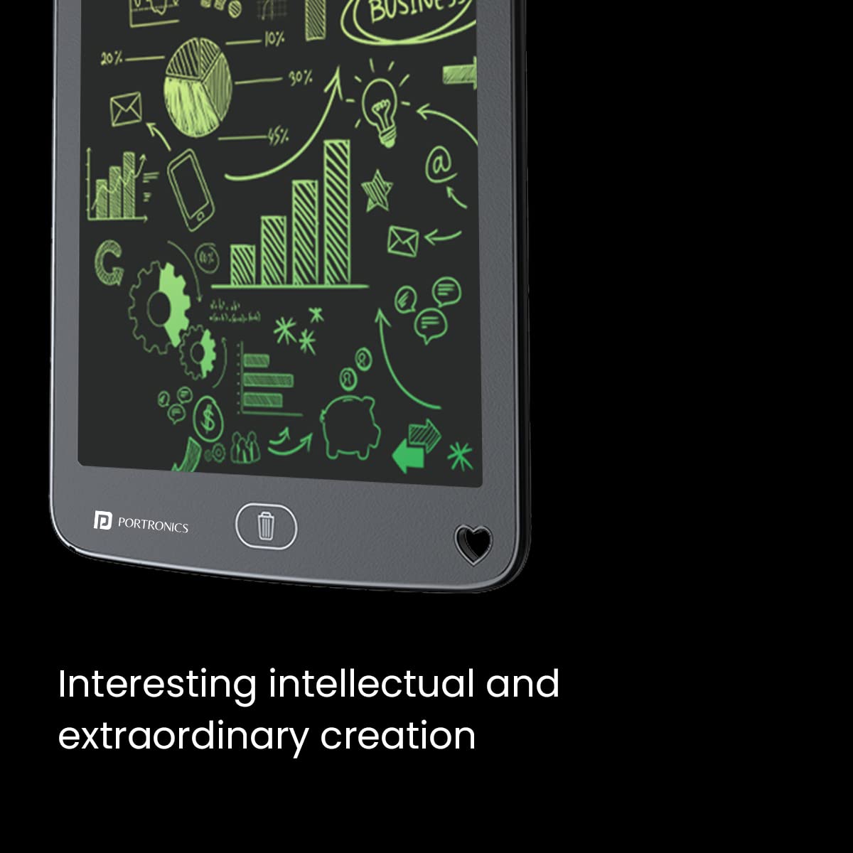 Portronics Ruffpad 12M LCD Writing Pad – 12" Multicolor, Smart Lock