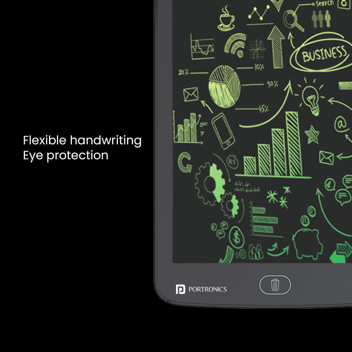 Portronics Ruffpad 12M LCD Writing Pad – 12" Multicolor, Smart Lock