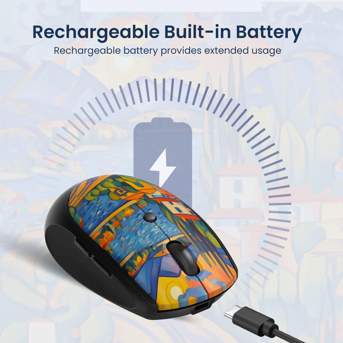 Portronics Toad III Plus Wireless Rechargeable Bluetooth Mouse (Black)