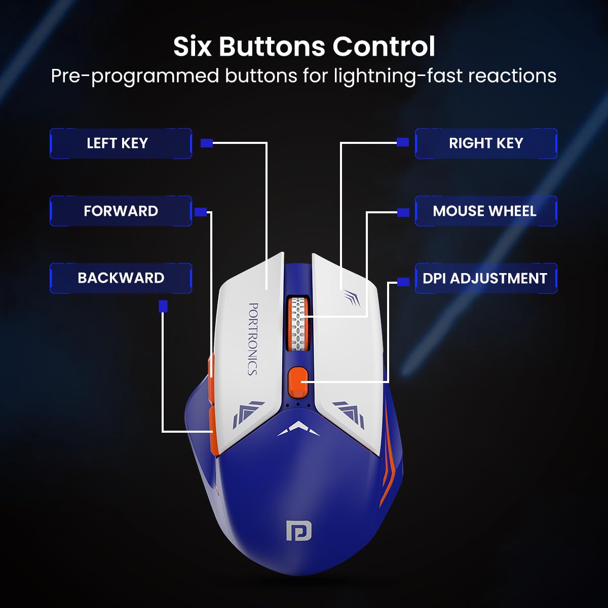 Portronics Vader Pro Wireless Gaming Mouse - Multiple Colors