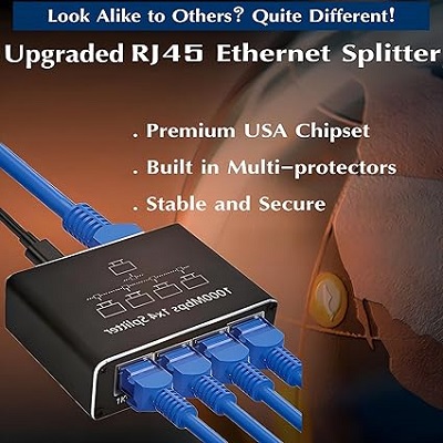 RJ45 Gigabit Network Splitter 1x2 & 1x4 | High-Speed LAN