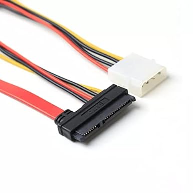 SATA 22Pin 7+15Pin Female to SATA Female Cable with Molex (30cm)