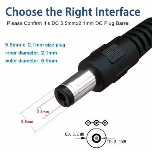 USB to DC 5V Power Cable | 5.5x2.1mm & 5.5x2.5mm Adapter