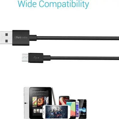 Portronics Konnect Core Plus 2M Micro USB Cable, 3A Fast Charging for ...