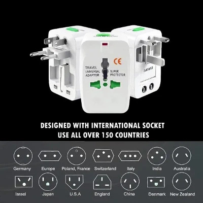 Universal Travel Adapter | Multi-Country Plug with LED & Safety