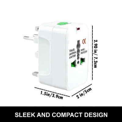 Universal Travel Adapter | Multi-Country Plug with LED & Safety